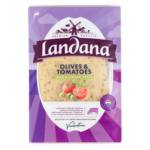 Olive & Tomato Cheese Slices 150g Landana - Greensmith Grocers