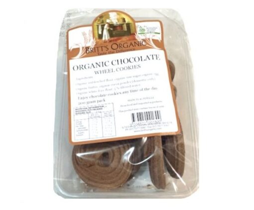 GF Chocolate Wheel Cookies 200g Britts Organic Artisan Bakery