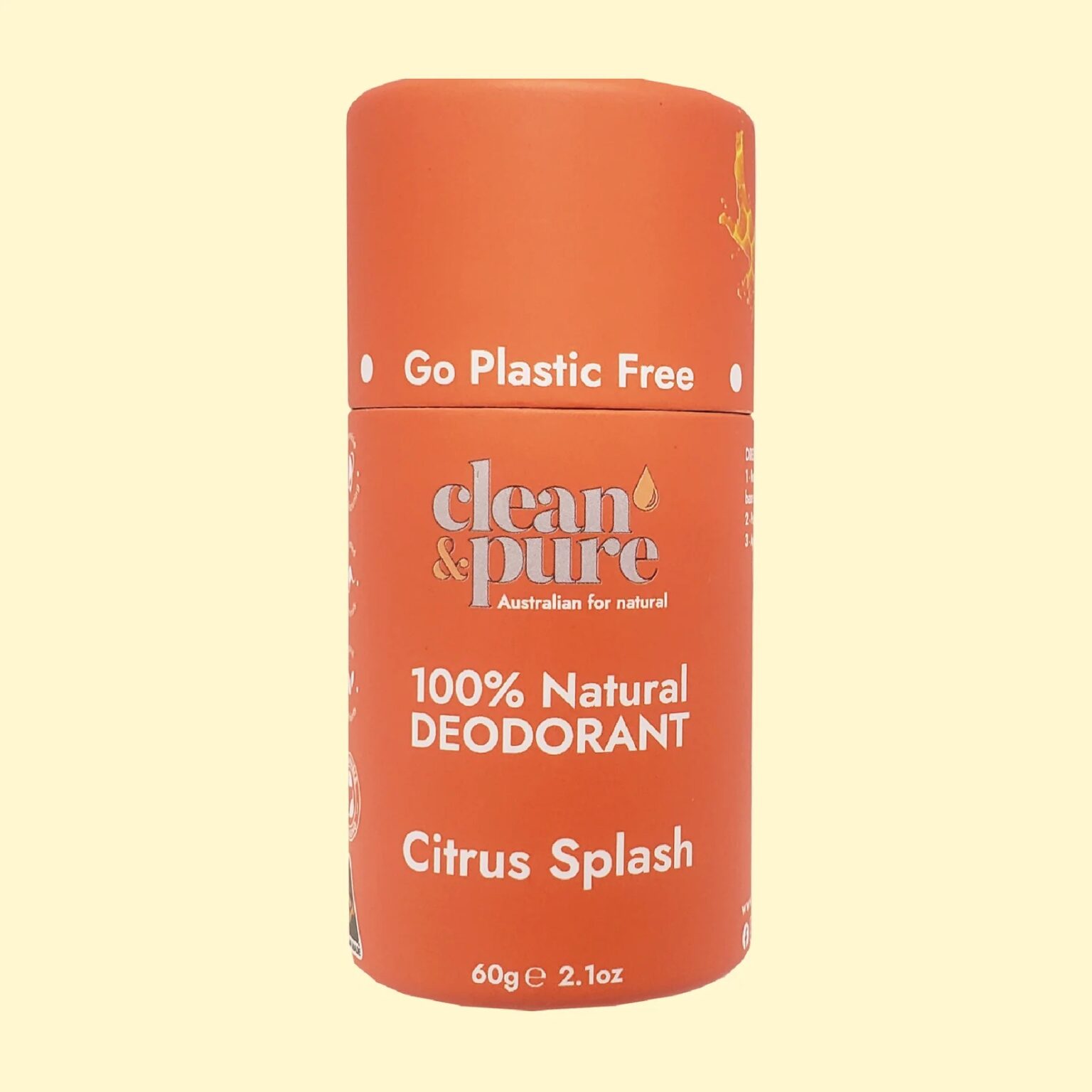 Citrus Splash Natural Deodorant 60g Clean & Pure
