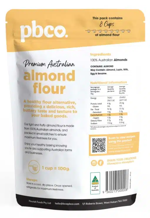 Premium Australian Almond Flour 800g PBCO